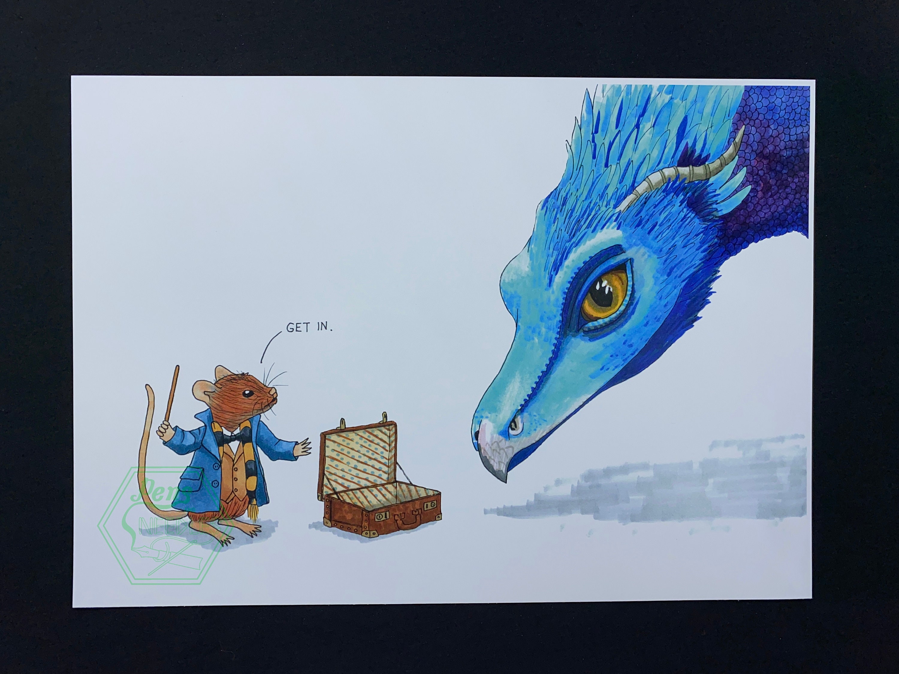 Newt Scamander Mouse Print A4 - Etsy Denmark