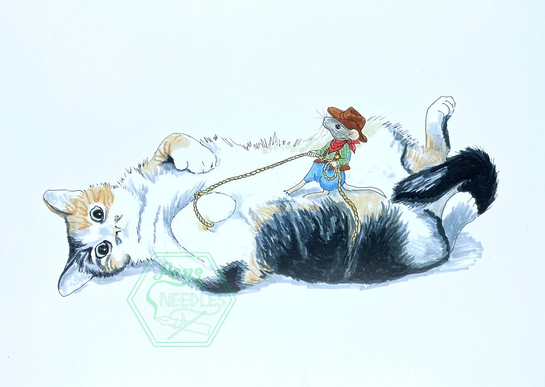 Cowboy Mouse Print A4 - Etsy