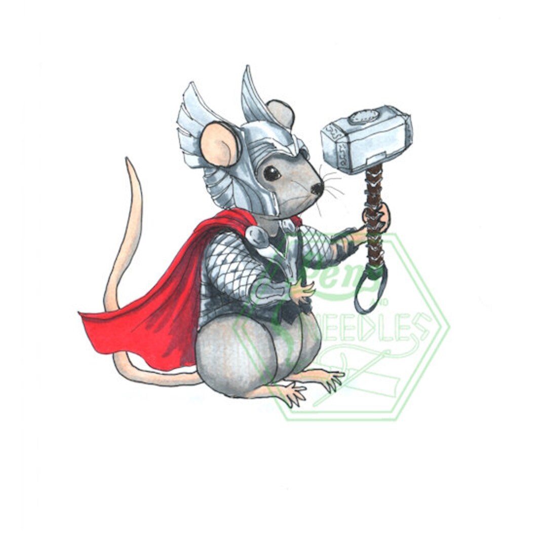Thor Mouse Print A5 - Etsy