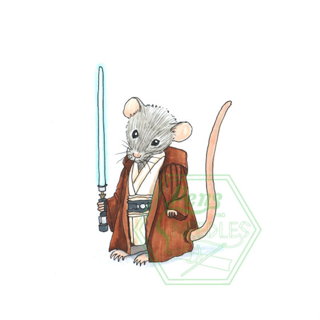 Jedi Mouse Print A5 - Etsy