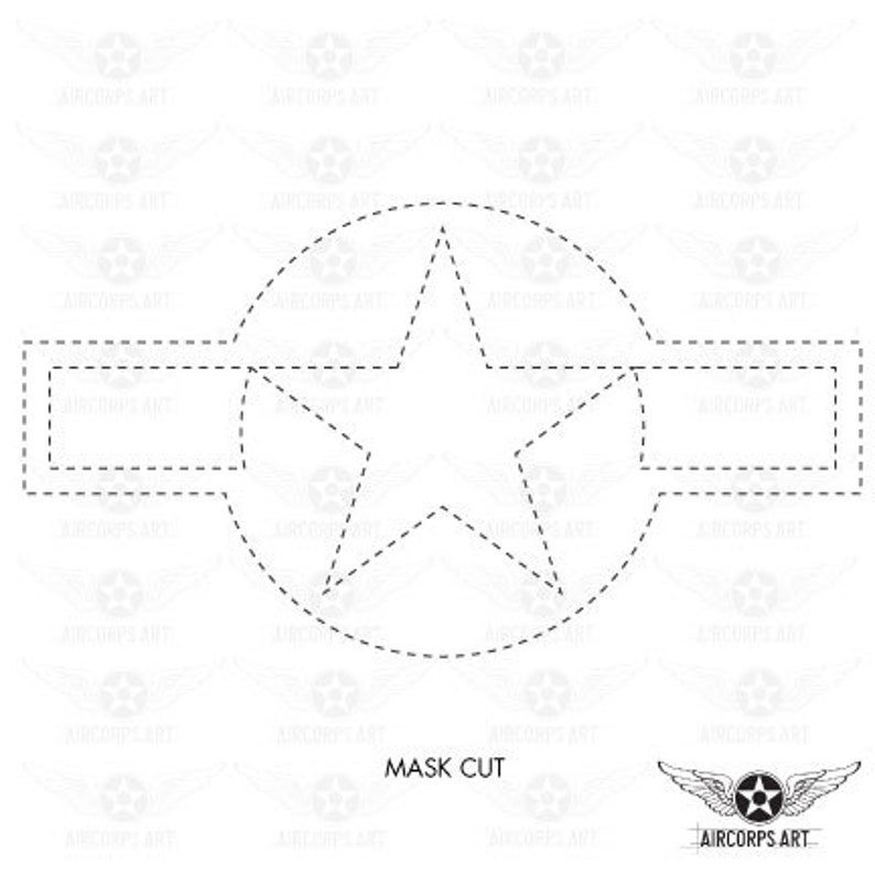 Air Force Decal - Insignia USAF Star and Bars Sticker or Paint Mask - U ...