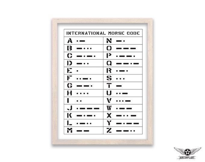 Morse Code Alphabet Print Decor Vintage Aviation Boys Room Nursery ...