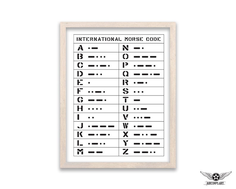 Morse Code Alphabet Print Decor Vintage Aviation Boys Room - Etsy Ireland
