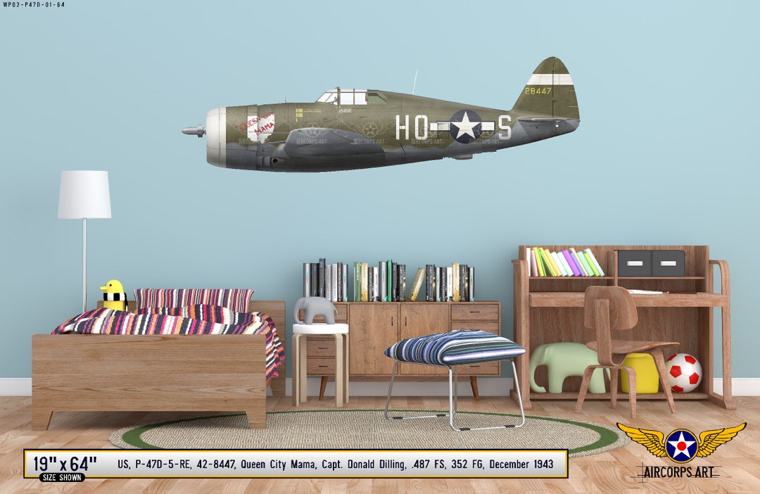P-47D Airplane Profile Wall Art - P-47D Thunderbolt "queen City Mama ...