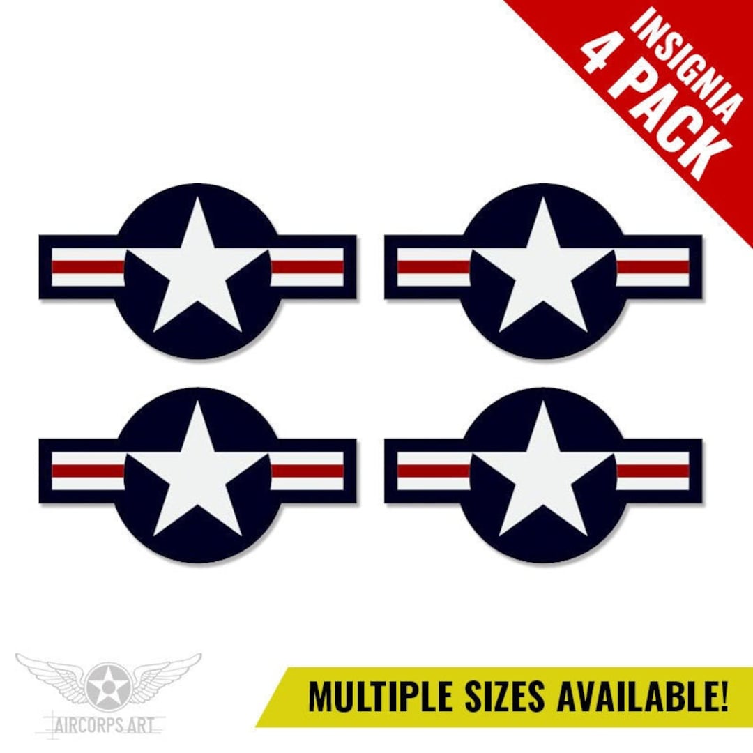 Air Force RC Insignia Sticker Pack - 1947 US National Insignia Roundel ...