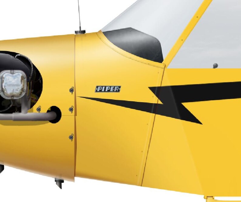 J-3 Piper Cub Airplane Profile Wall Art Decal Print Art - Etsy