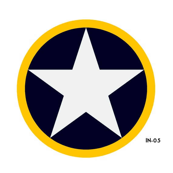 Air Force Decal Insignia USAAF Star in Circle Yellow Outline - Etsy