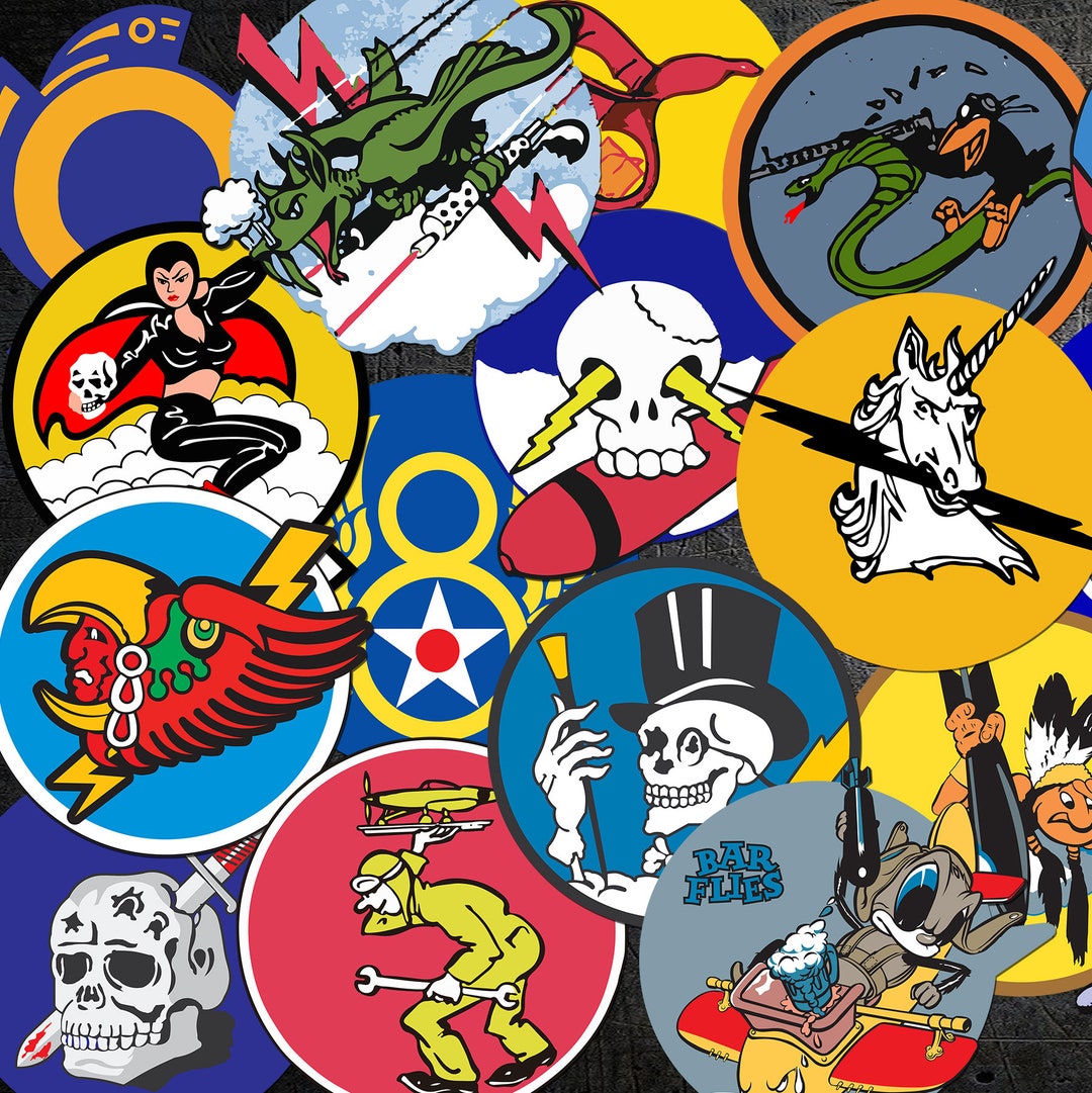 Squadron Insignia Sticker 6 Pack - Assorted WWII Fighter and Bomber ...