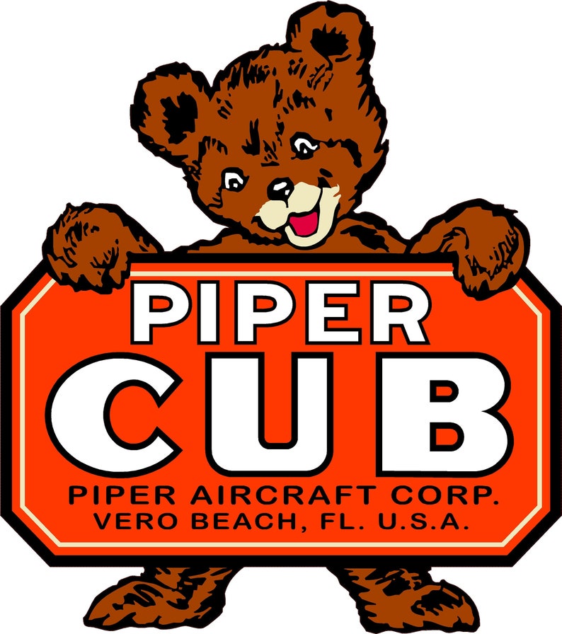 Piper Cub Logo Aircraft Manufacturer Tail Decal Wall Art set - Etsy
