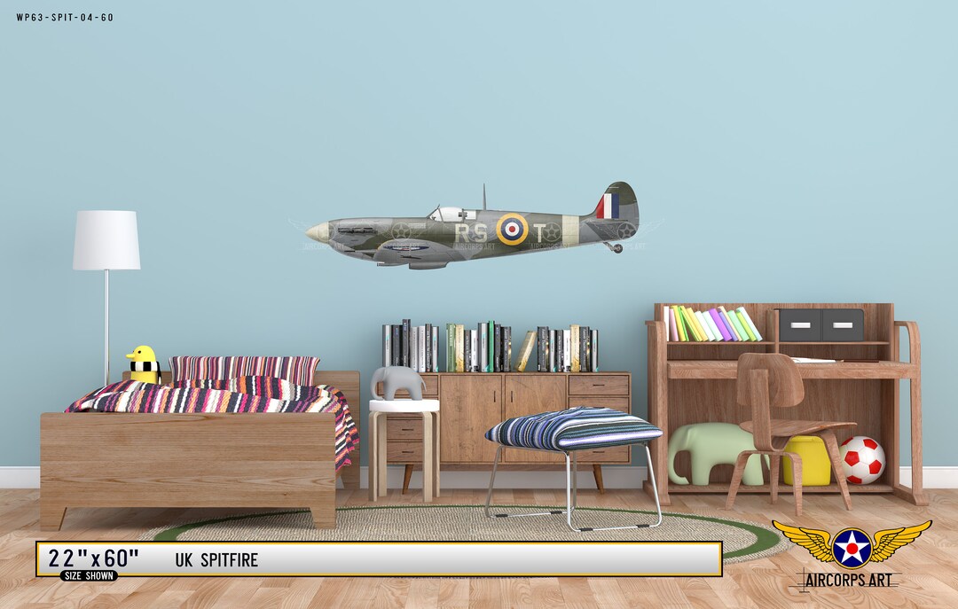 Spitfire Mk VB Airplane Profile | WWII Decor, Art Poster , Wall Decal ...