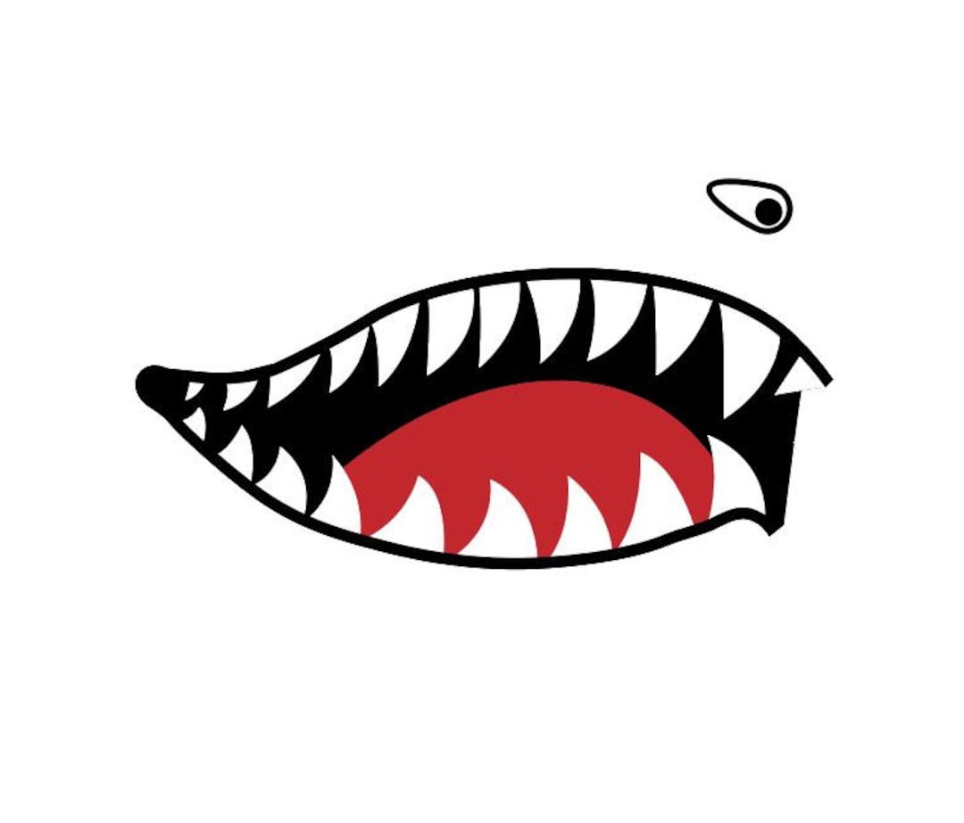 Flying Tigers Shark Mouth Decal - P-40 Warhawk Warbird Nose Art ...