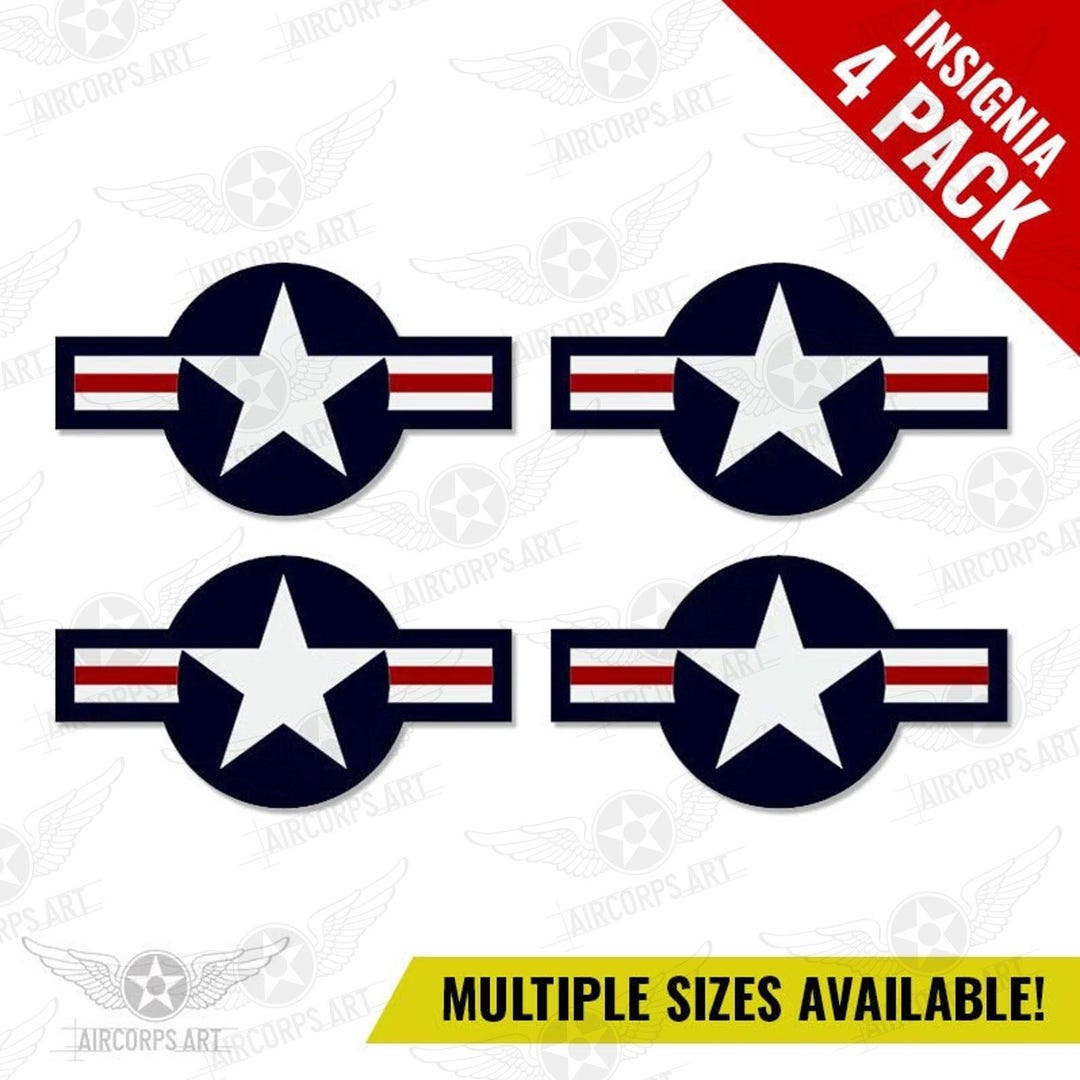 Air Force RC Insignia Sticker Pack - 1947 US National Insignia Roundel ...