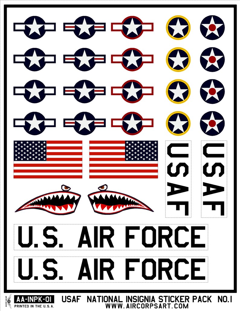USAF Sticker Pack United States of America Air Force - Etsy