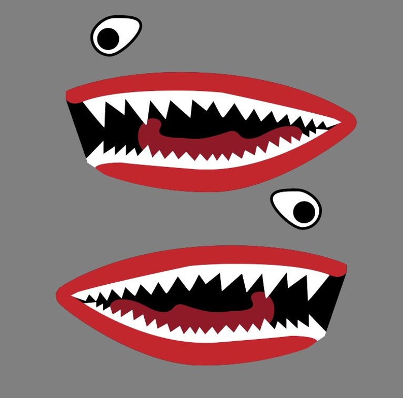 Flying Tigers Shark Mouth Decal - P-40 Warhawk Warbird Nose Art ...