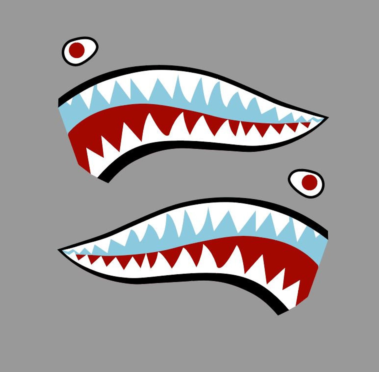 Flying Tigers Shark Mouth Decal - P-40 Warhawk Warbird Nose Art ...