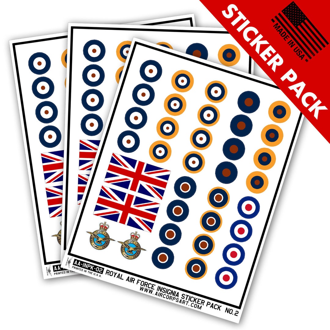 RAF Sticker Pack - United Kingdom Royal Air Force Roundels - Includes ...
