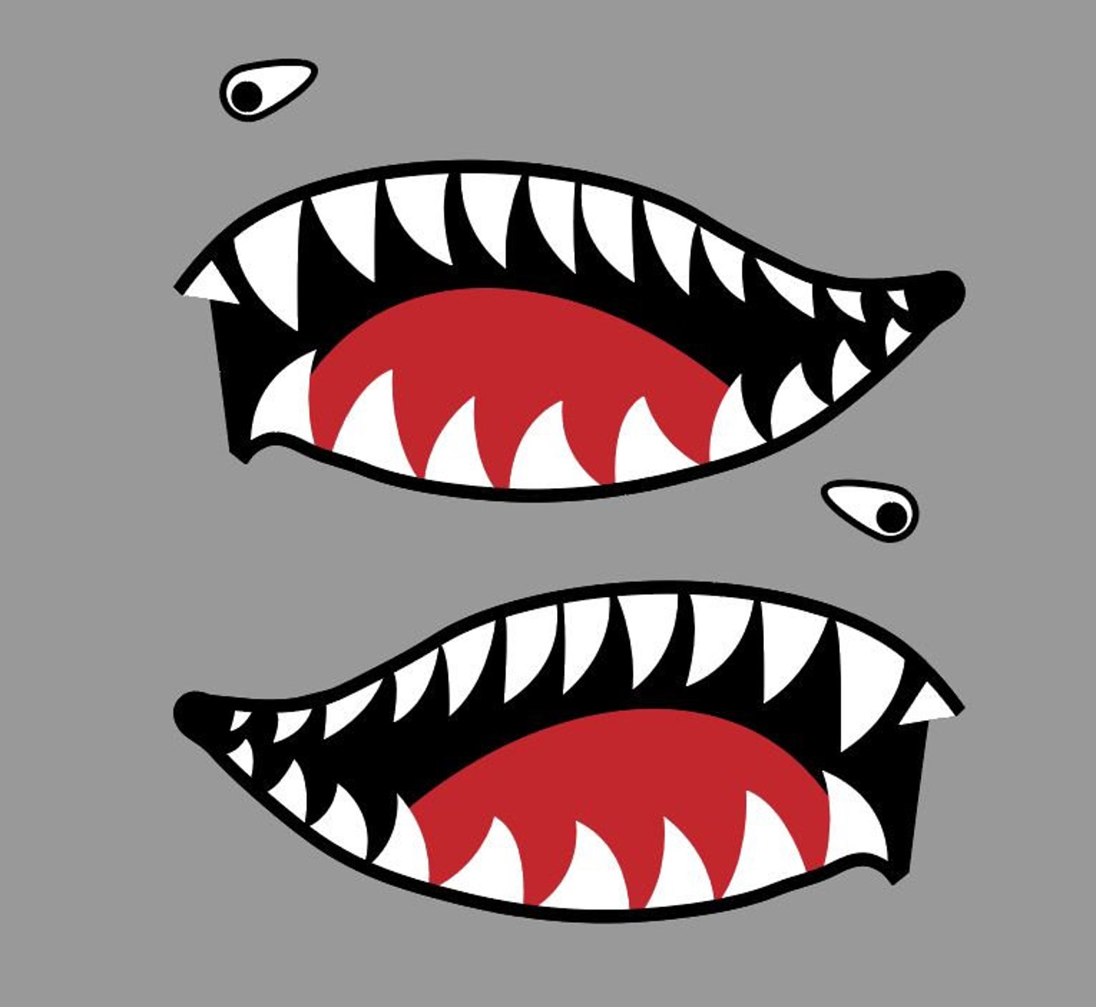 Flying Tigers Shark Mouth Decal - P-40 Warhawk Warbird Nose Art ...