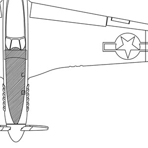 P-51D Airplane Vector Art - P-51D Mustang Digital Artwork P51 Plane ...