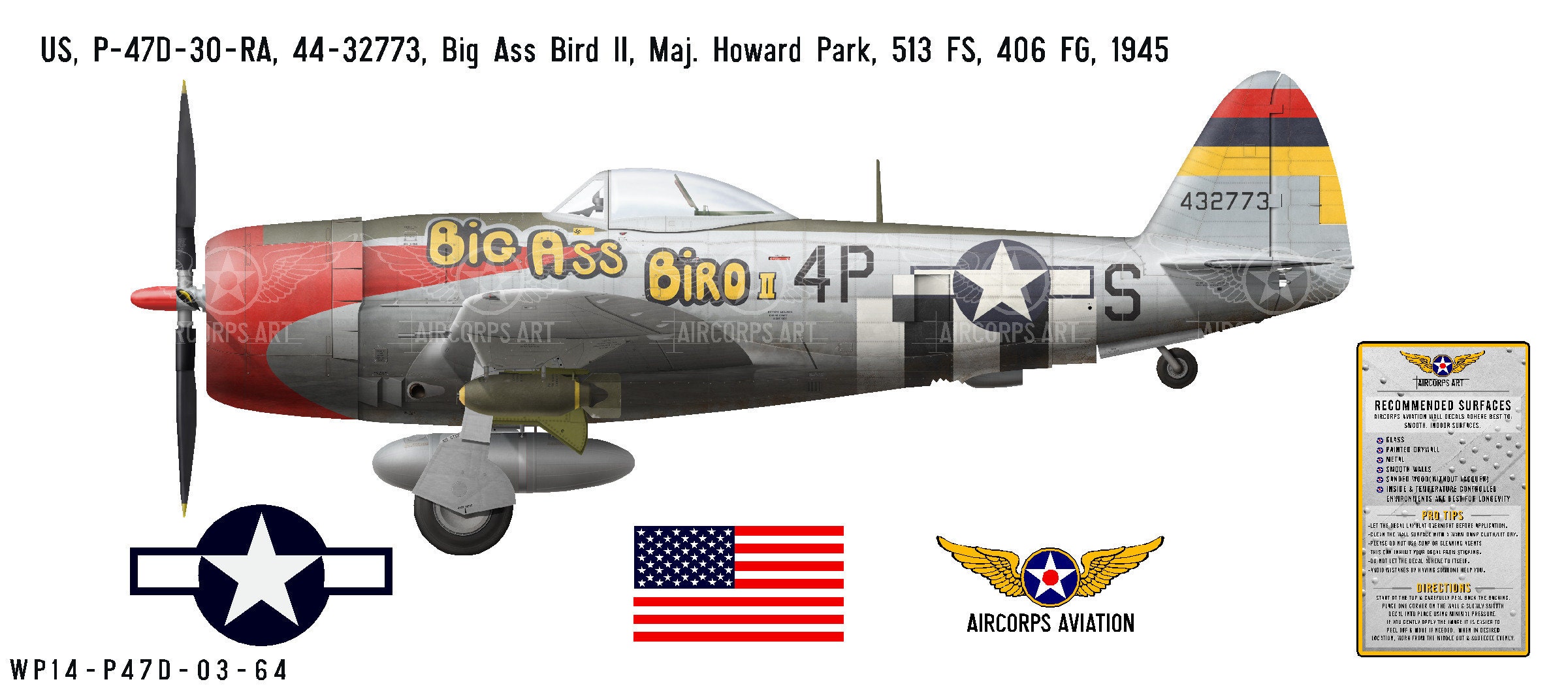 P-47D Thunderbolt big Ass Bird Ii Airplane Profile | Etsy Ireland