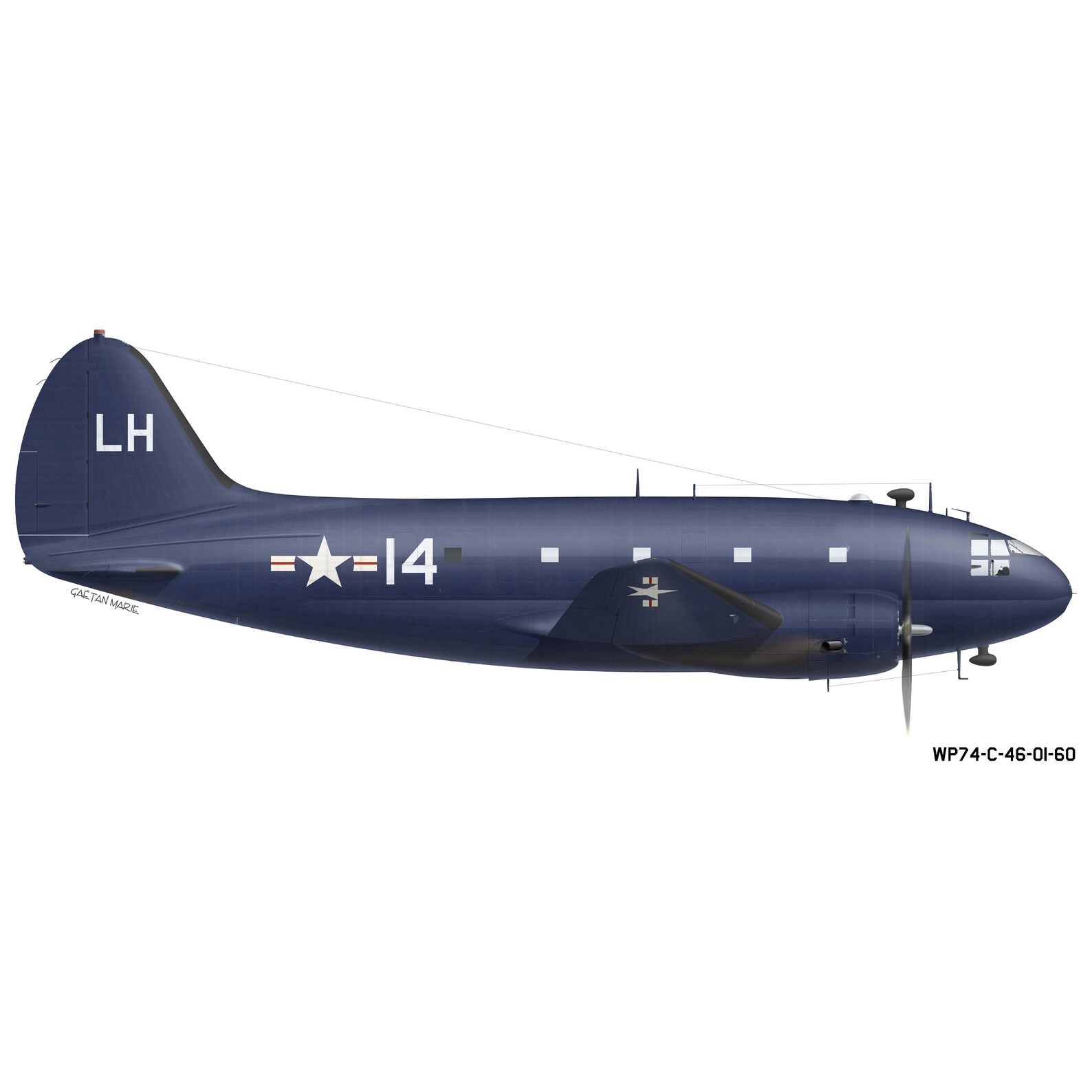 Curtiss C-46 Commando Airplane Profile Wall Art Plane Decal | Etsy