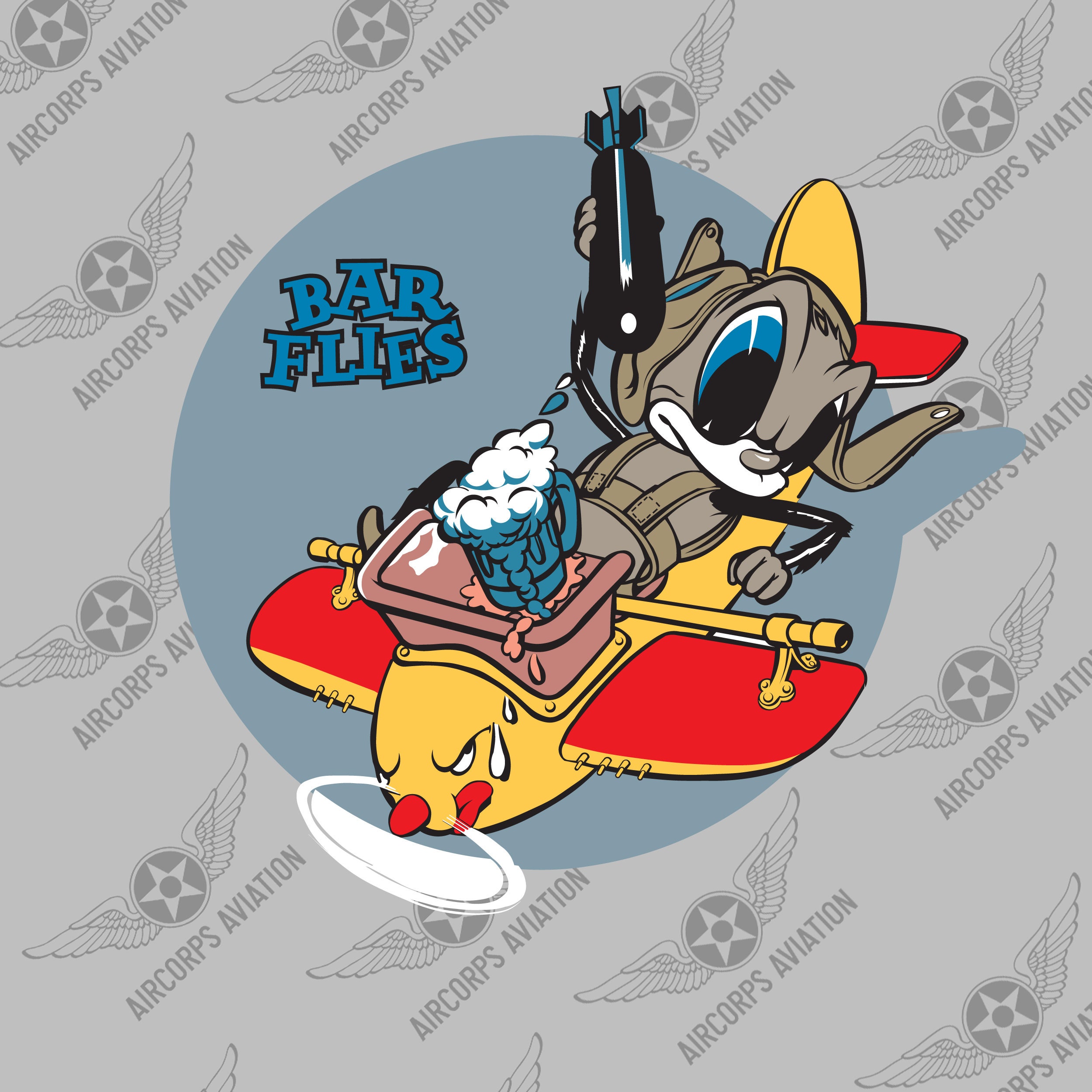 Squadron Sticker - 73rd Bomb Squadron "bar Flies" USAF Historic WWII ...