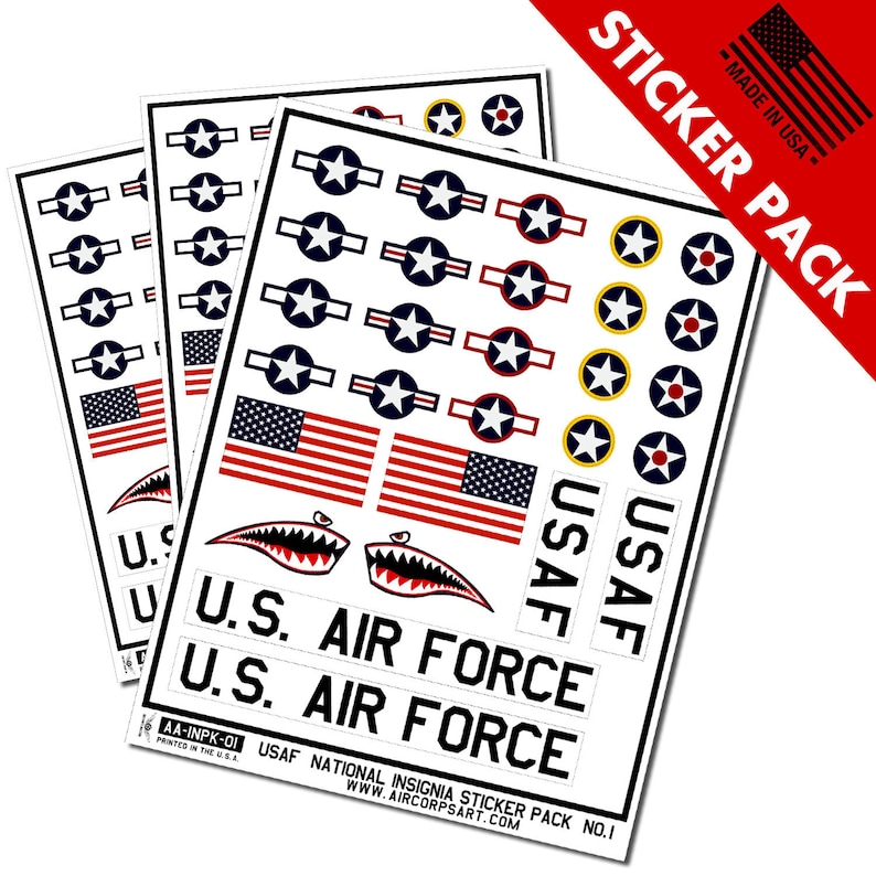 USAF Sticker Pack United States of America Air Force - Etsy