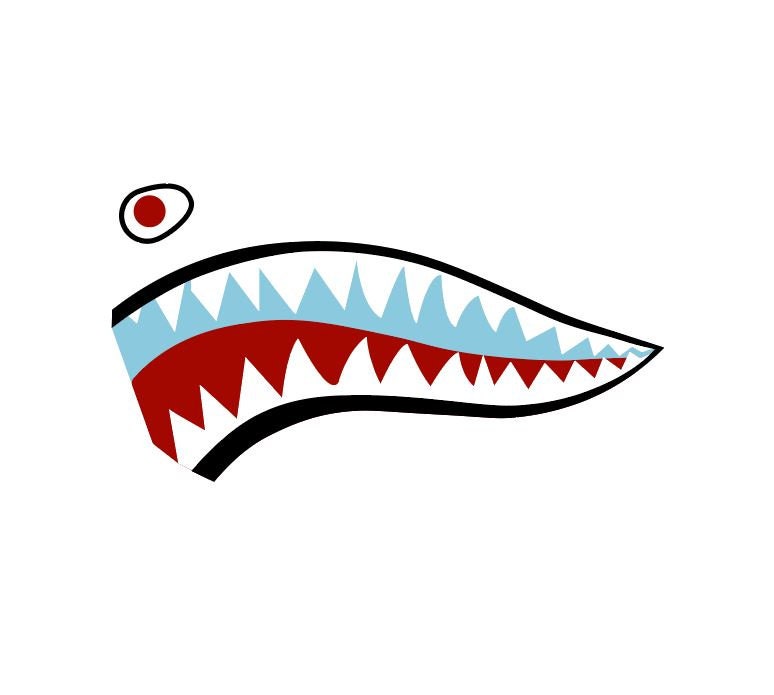 Shark Teeth Aircraft Decals Flying Tigers Warhawk Usa Shark Mouth Red