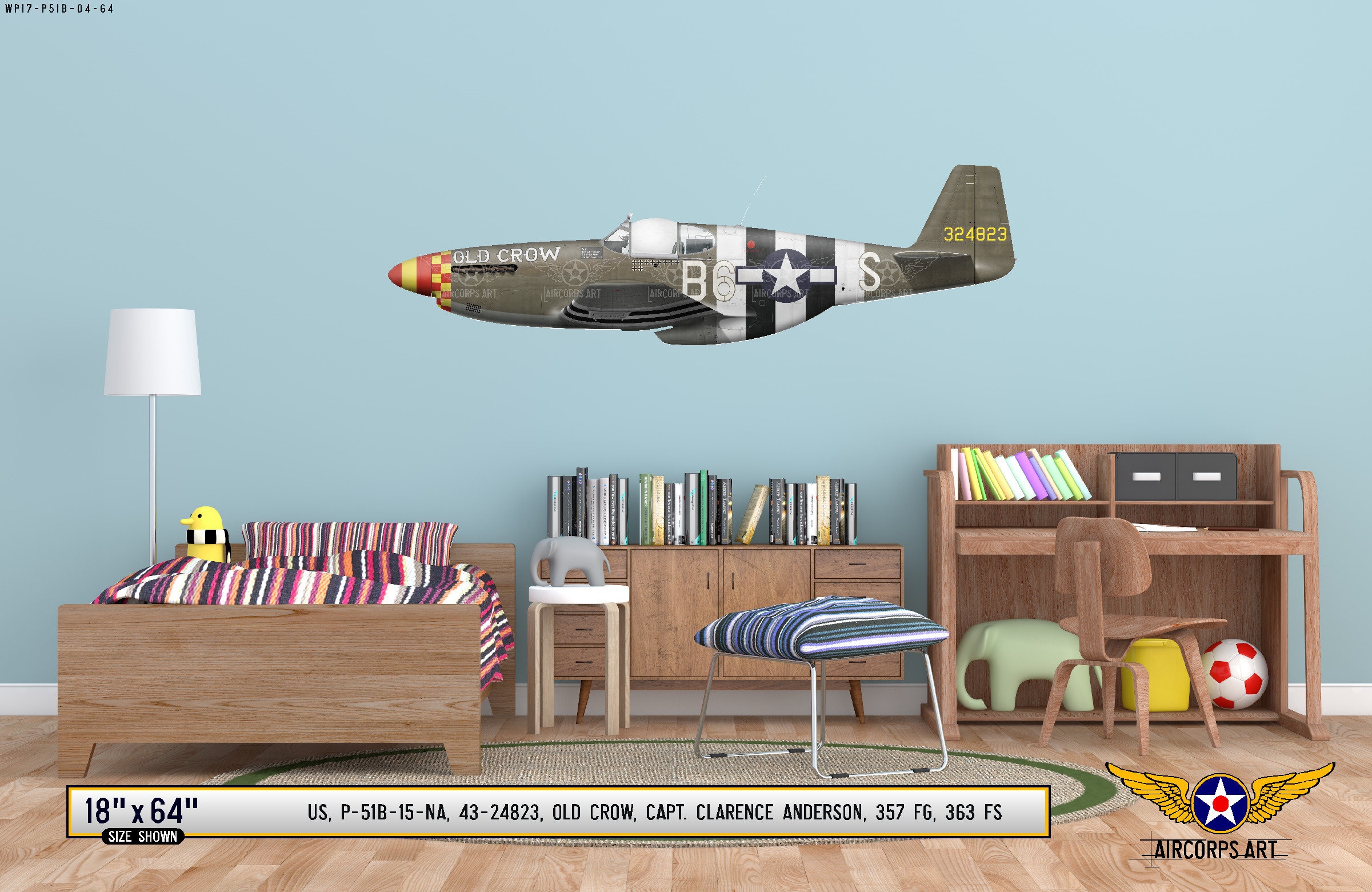 P-51B Mustang old Crow Airplane Profile Wall Art - Etsy