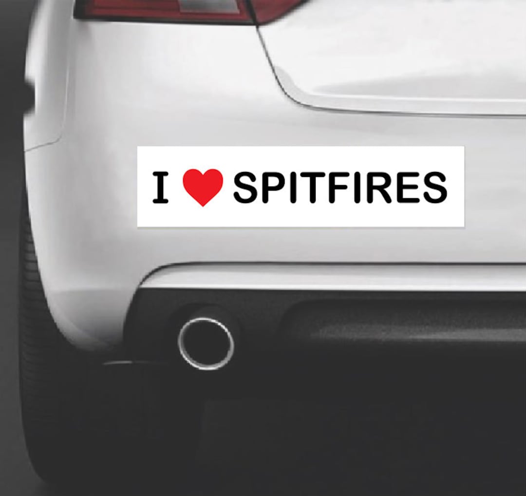 I Heart Spitfires - Bumper Sticker Vinyl Decal Vehicle Art for Airplane ...