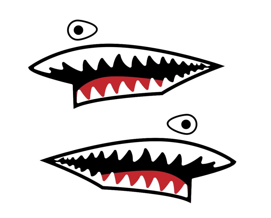 Flying Tigers Shark Mouth Decal - P-40 Warhawk Warbird Nose Art ...