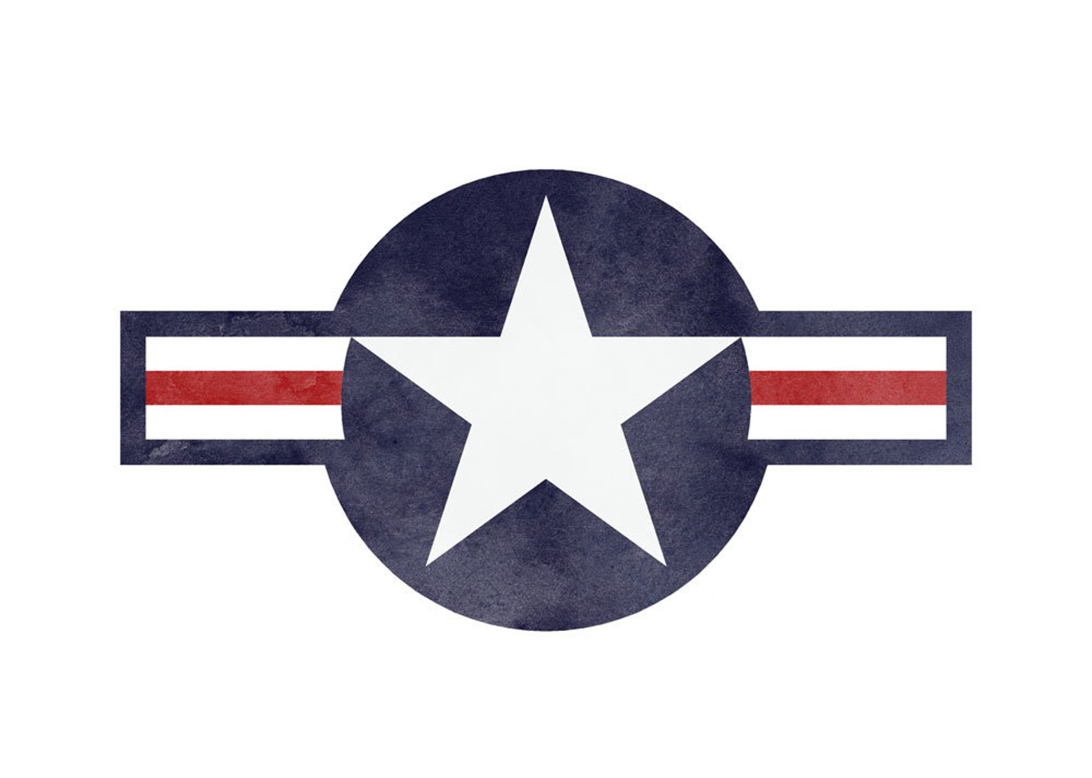 USAF Insignia Print Decor WWII Air Force Star and Bars Art - Etsy