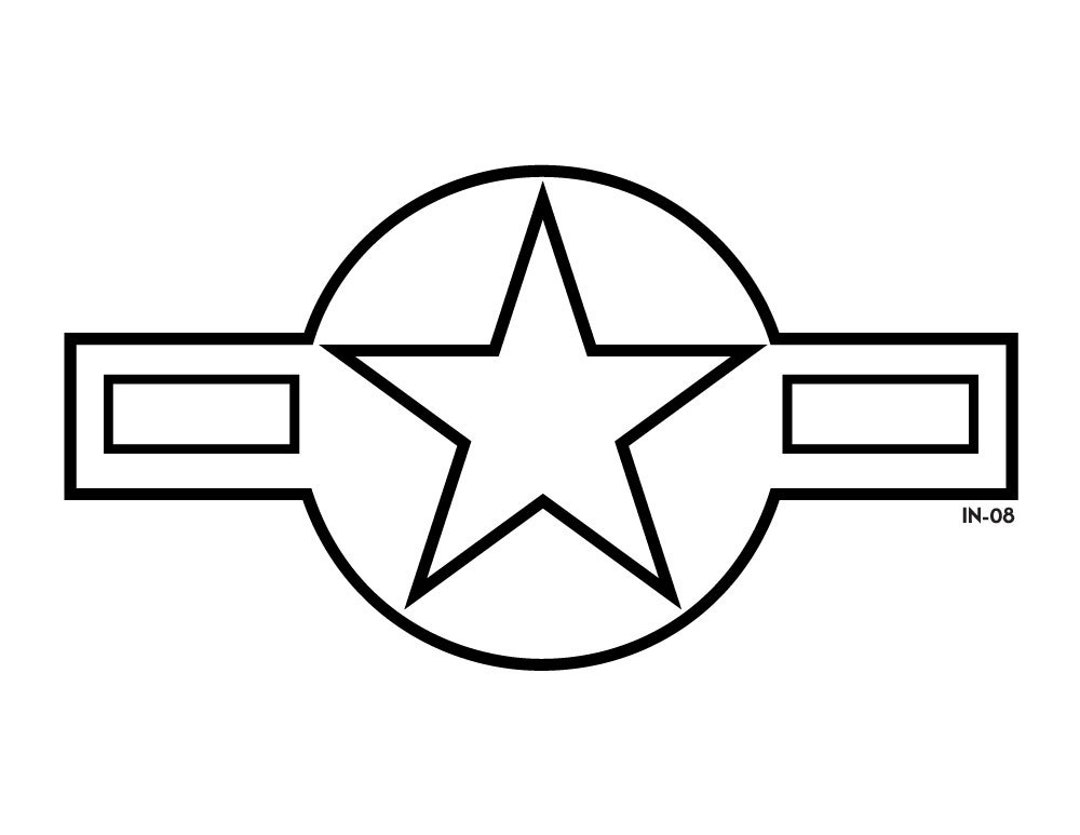 Air Force Decal - USAF Insignia Lo-vis USAF Star and Bars Roundel - Die ...