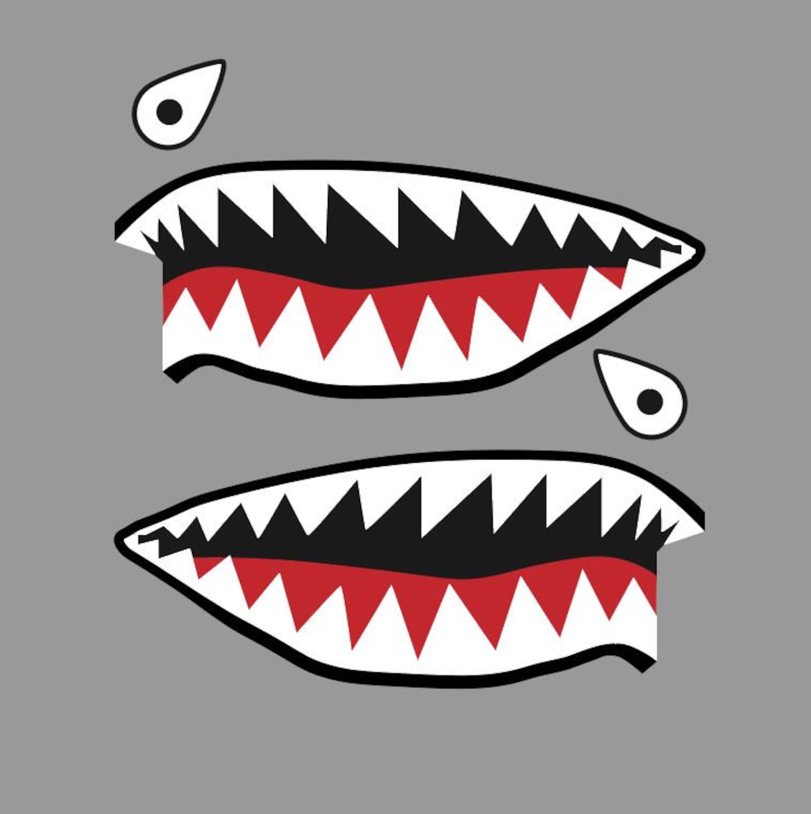 Flying Tigers Shark Mouth Decal - P-40 Warhawk Warbird Nose Art ...