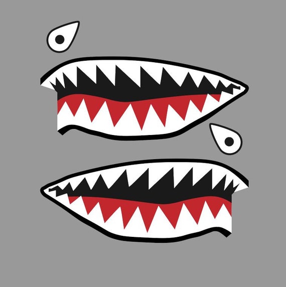 Flying Tiger Shark Mouth Sticker