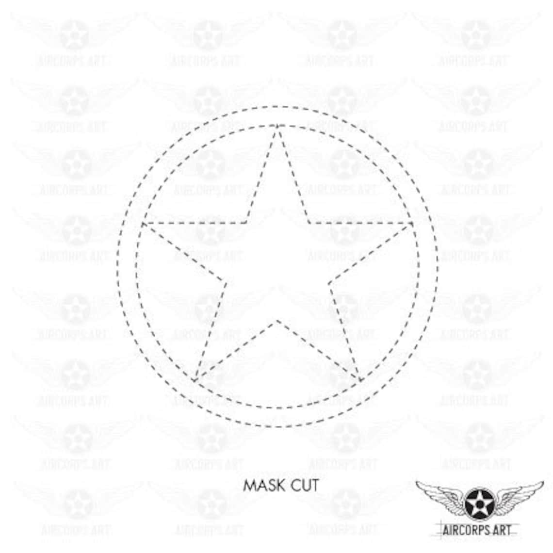 Air Force Decal - Insignia USAAF Star in Circle Yellow Outline Decal ...