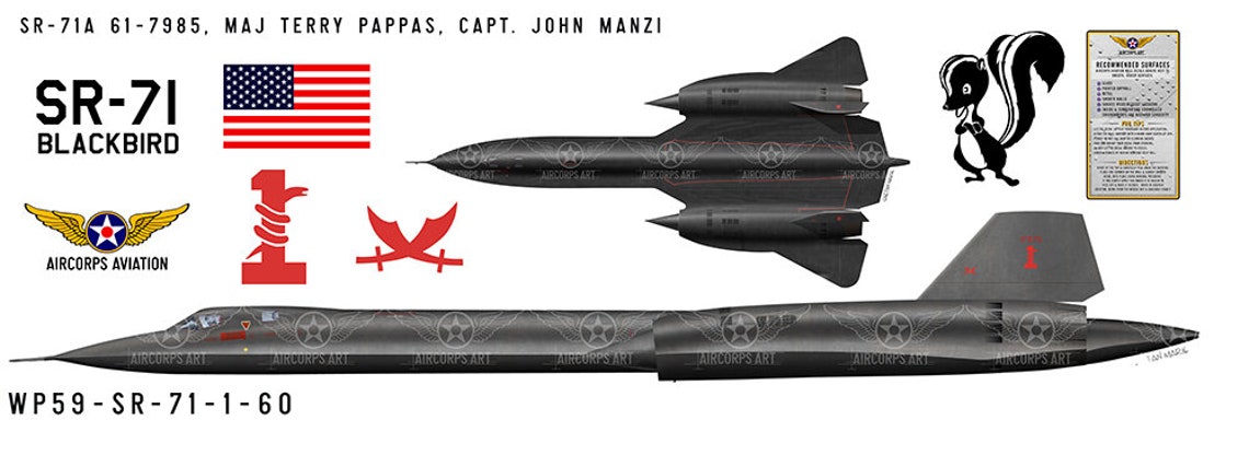 Lockheed SR-71 Decal Airplane Profile Wall Art Plane Decal | Etsy