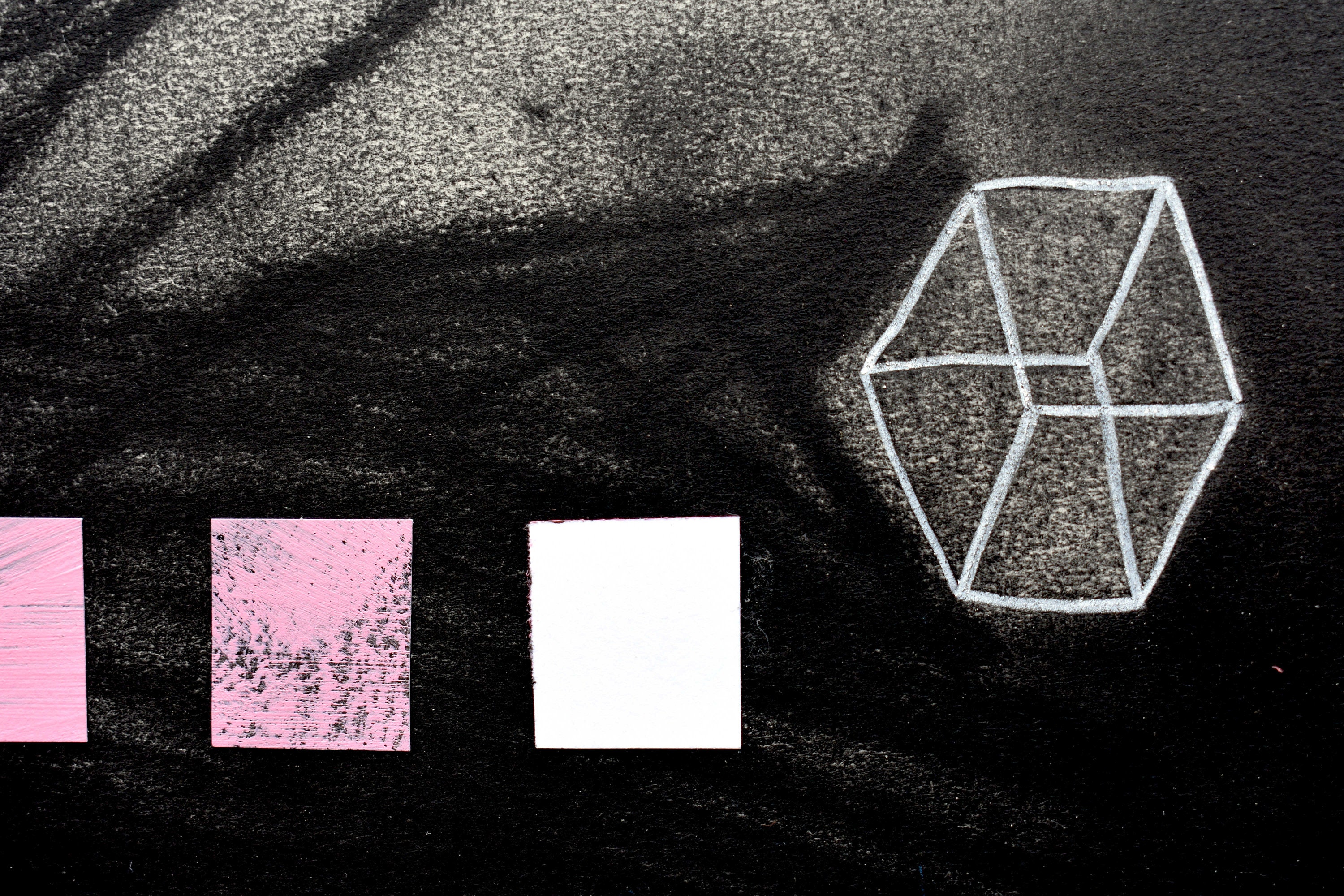 Abstract Surrealist Collage on Paper, Squares in the Upside Down by Pat ...