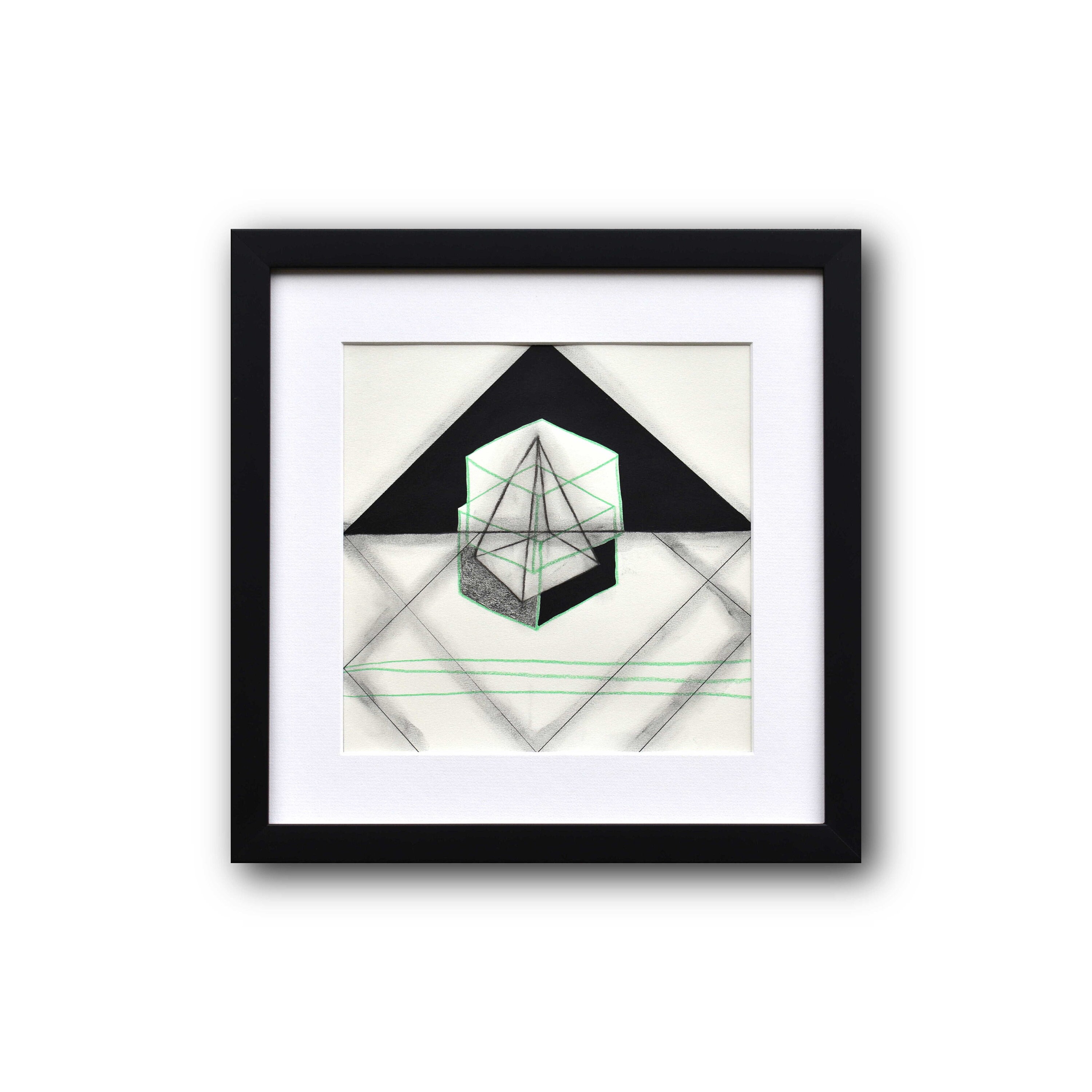 Original Work on Paper, Abstract Geometric Drawing, Pyramid Scheme 34 ...