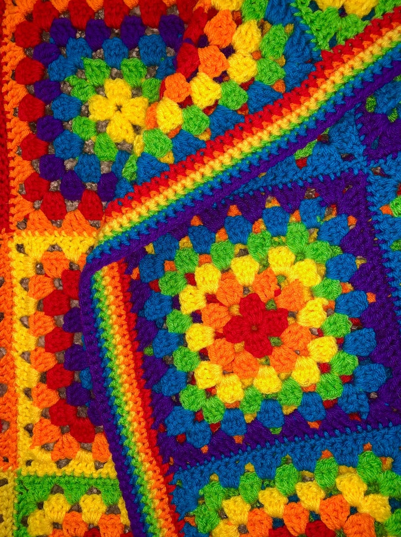 Rainbow Throw ~ Handmade & Crochet - Etsy