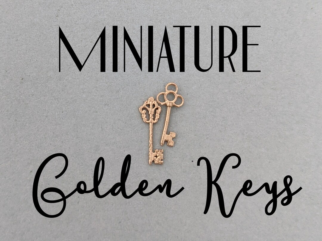 Miniature Antique Set of 2 Skeleton Keys for Dollhouse | Handmade 1:12 ...