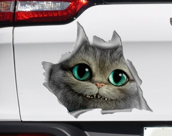 Cheshire cat decal | Etsy