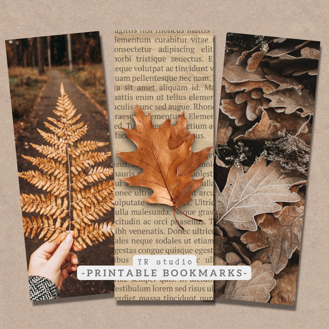 Fall Bookmarks Autumn Leaves Printable Bookmark Autumn - Etsy