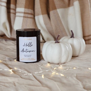 Hello Autumn Candle, Hello Fall Candle, Autumn Decor, Cosy Candle, Cosy ...