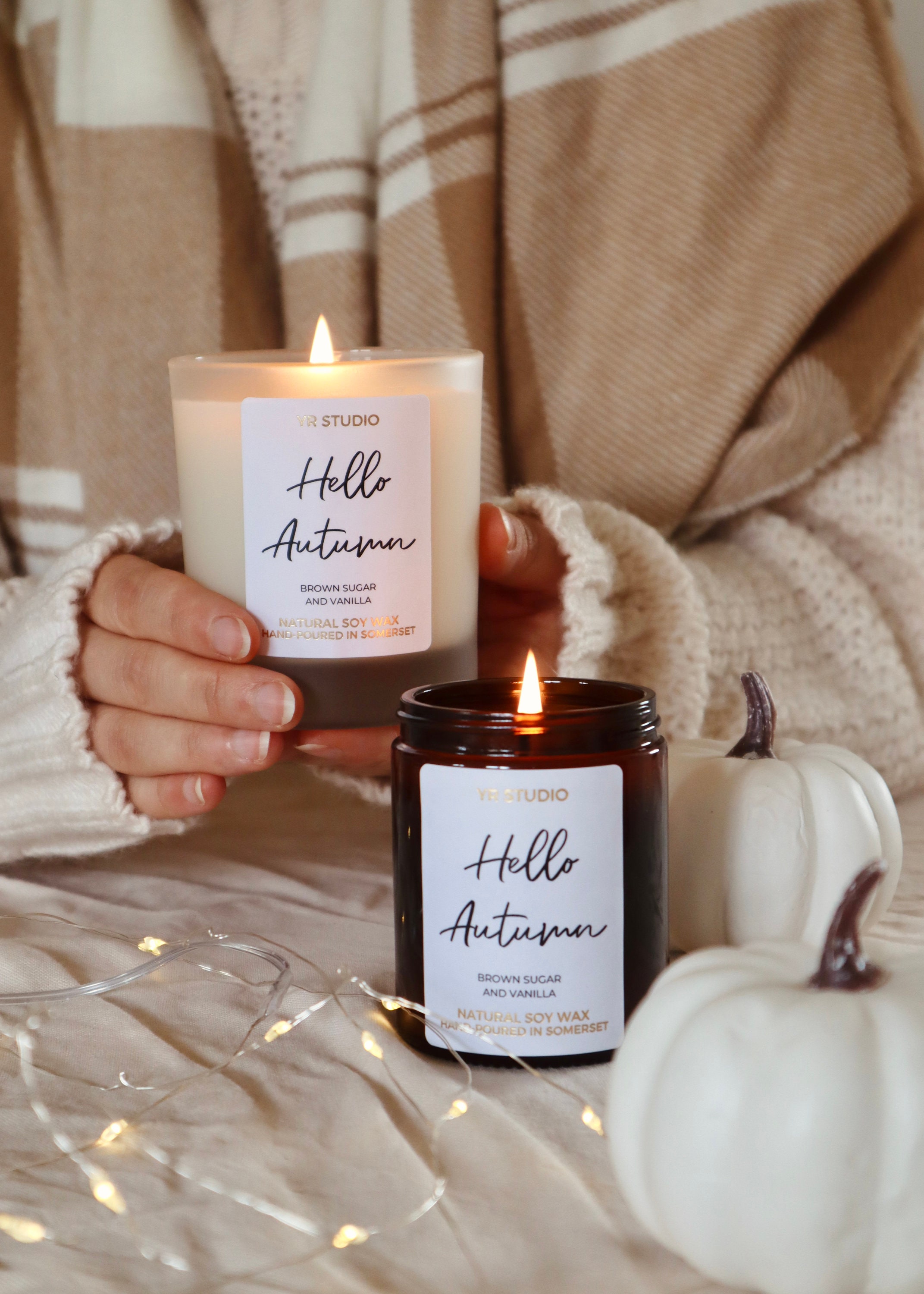Hello Autumn Candle Hello Fall Candle Autumn Decor Cosy - Etsy UK