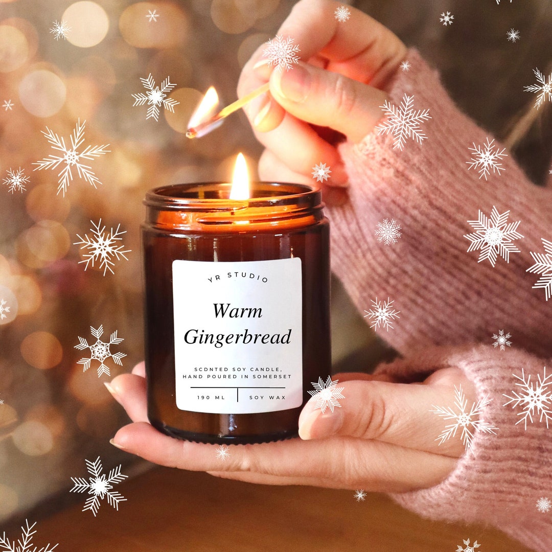Gingerbread Candle, Christmas Candle, Festive Candle, Gift for Her, for ...