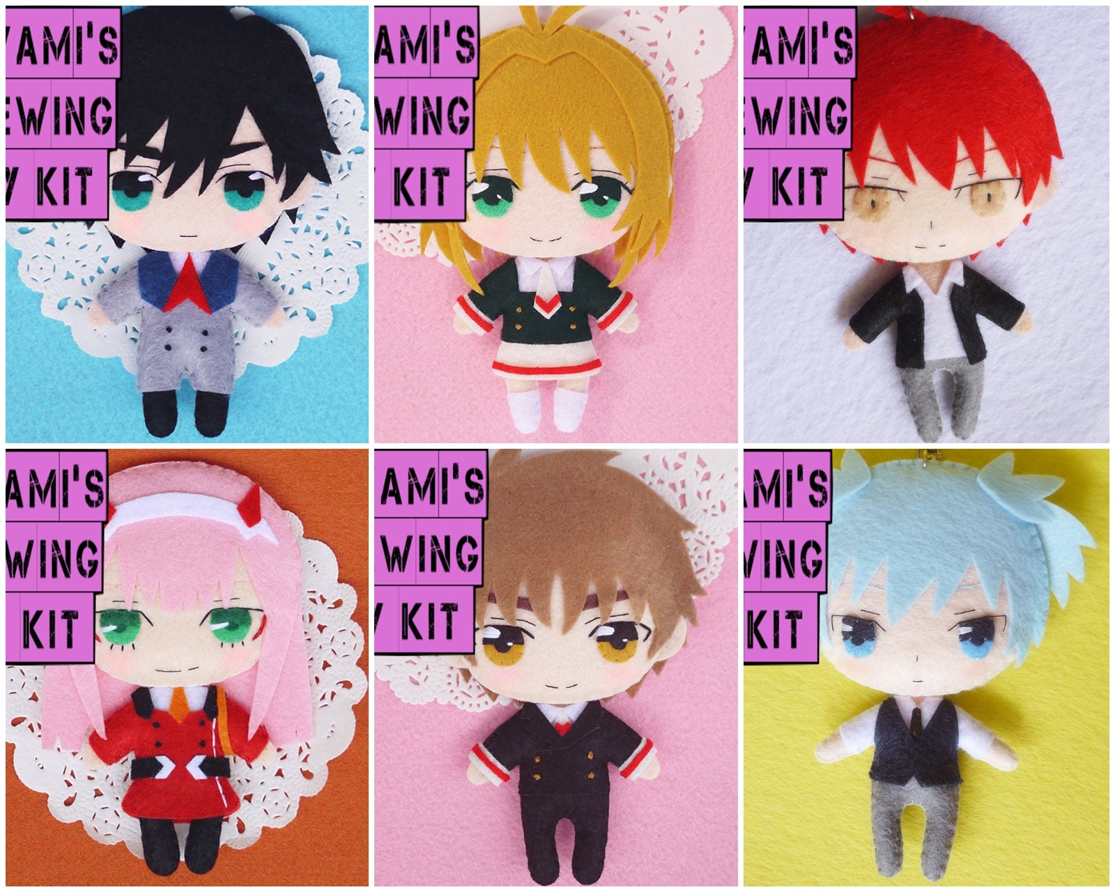 ENGLISH Felt Anime Doll DIY Sewing Kit Pattern Materials | Etsy