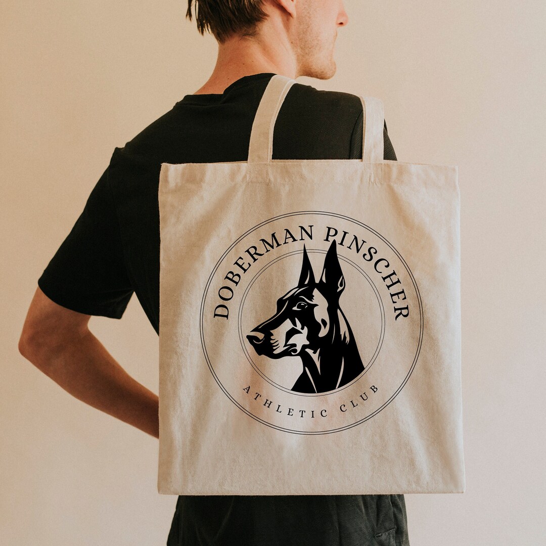 Doberman Pinscher Tote Bag, Cute Dog Tote, Dog Toy Bag, Dog Park Tote ...