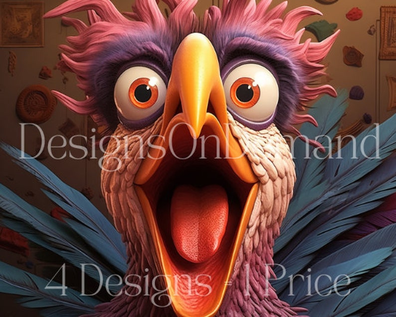 Funny Chicken Printable Square Digital Download 16 in X 16 300DPI Ratio ...