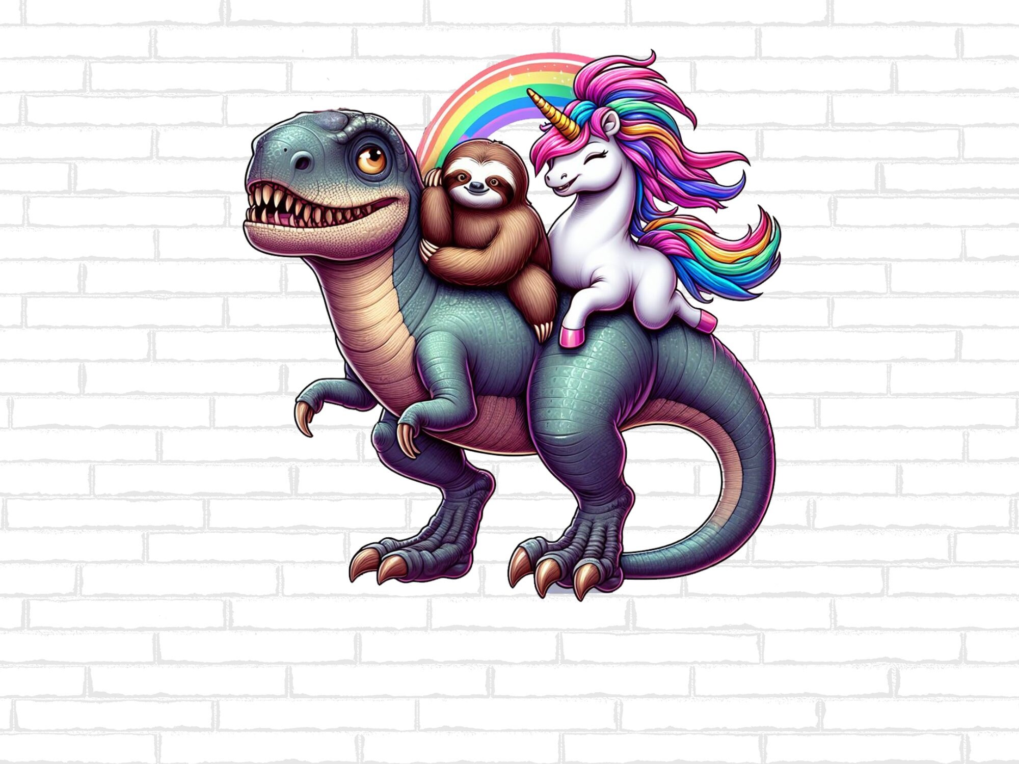 Unicorn Sloth T-rex Png Pdf Jpg Dinosaur Days of School Clipart. 300 ...