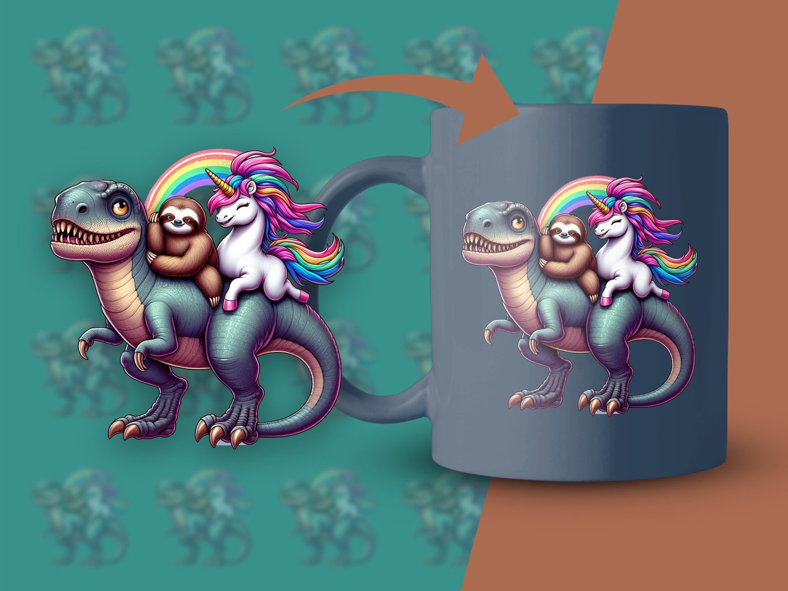 Unicorn Sloth T-rex Png Pdf Jpg Dinosaur Days of School Clipart. 300 ...